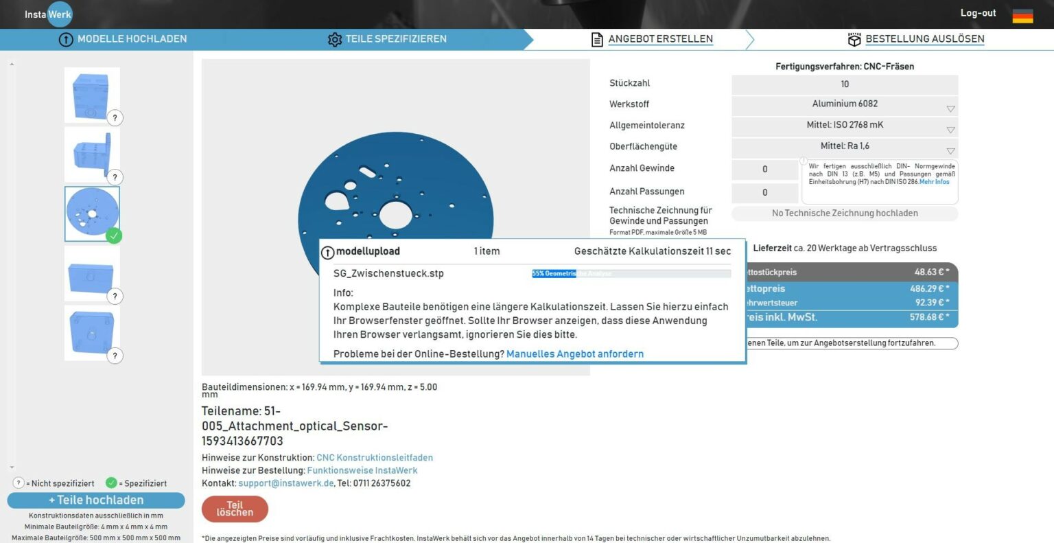 Schnellerer Multi-Uploader für Dreh- und Frästeile